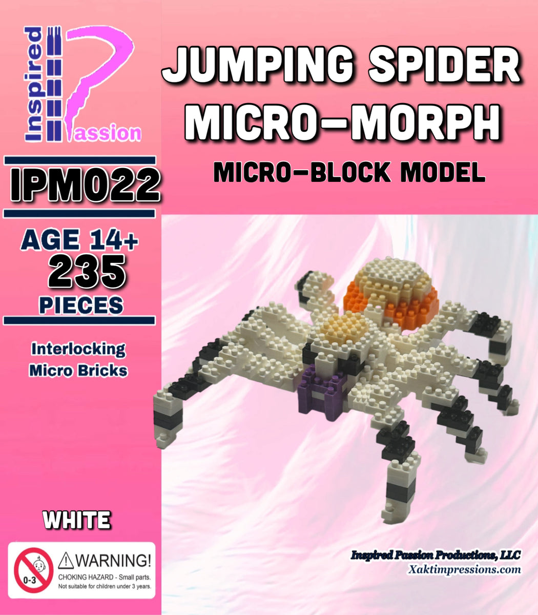 White Jumping Spider Micro Morph Micro-Block model – Inspired Passion ...