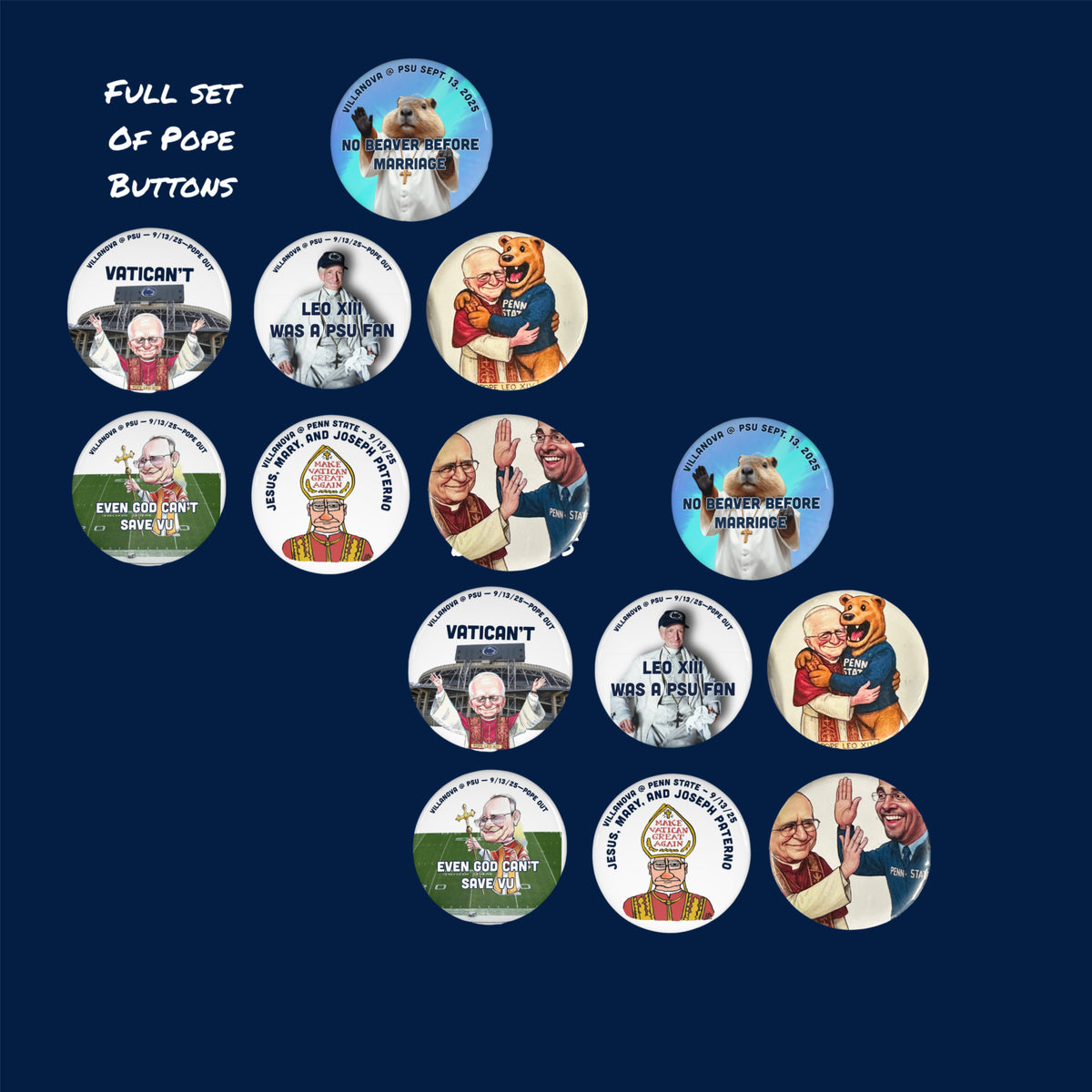 Full set of Pope Buttons – Inspired Passion Productions