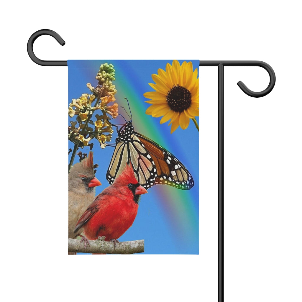 Monarch and Cardinal Garden Banner – Inspired Passion Productions