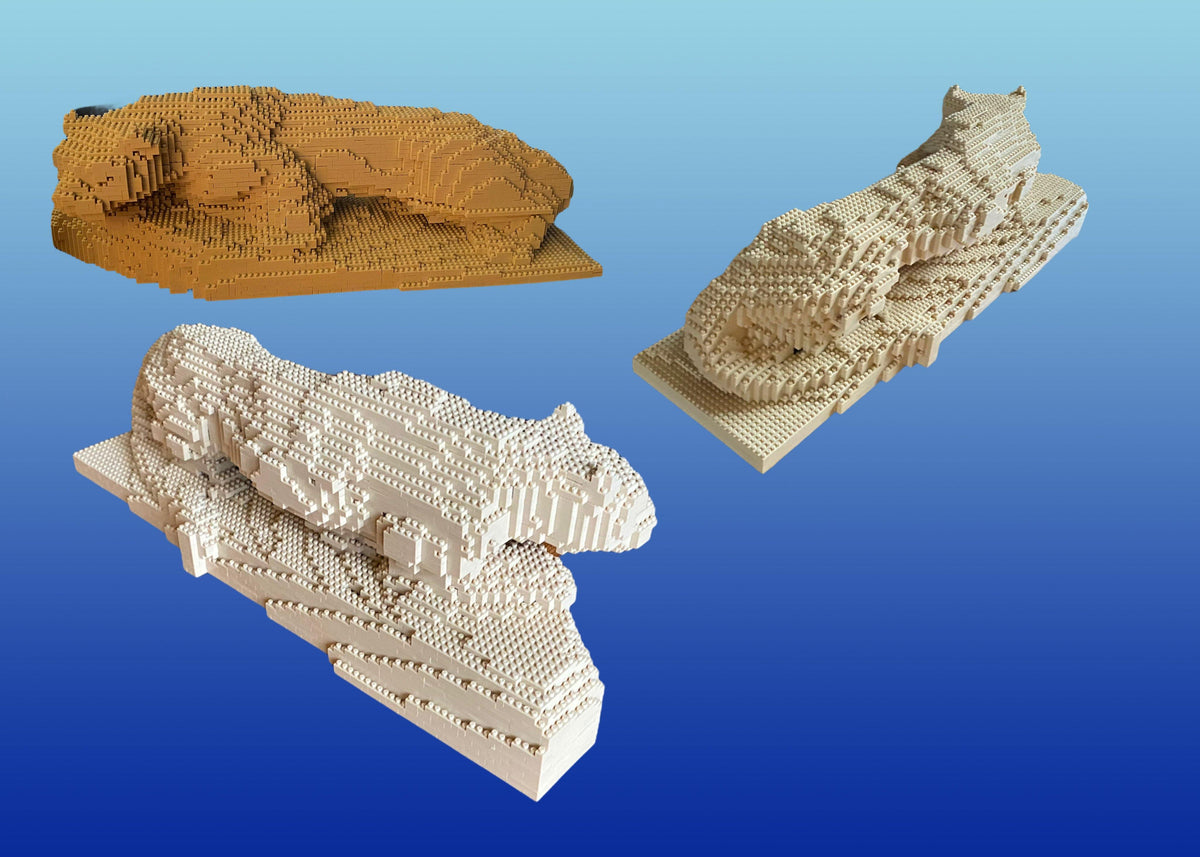 Lion Statue Micro-Block Kit; Micro-Block Brick Model, Designed and Pac ...