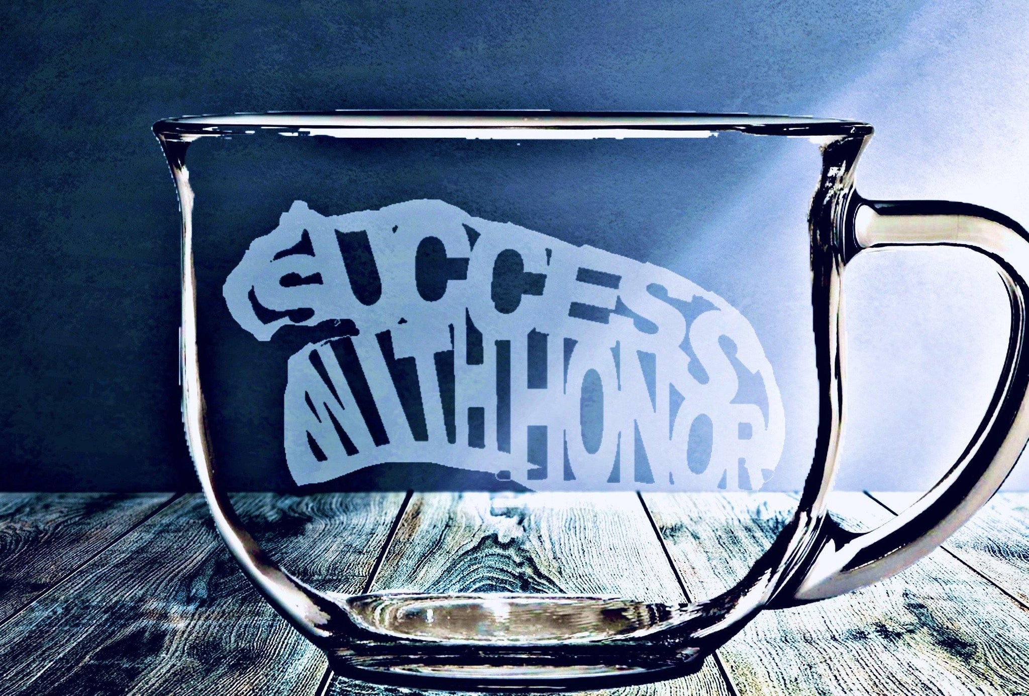 Success with Honor Lion Glass Mug – Inspired Passion Productions